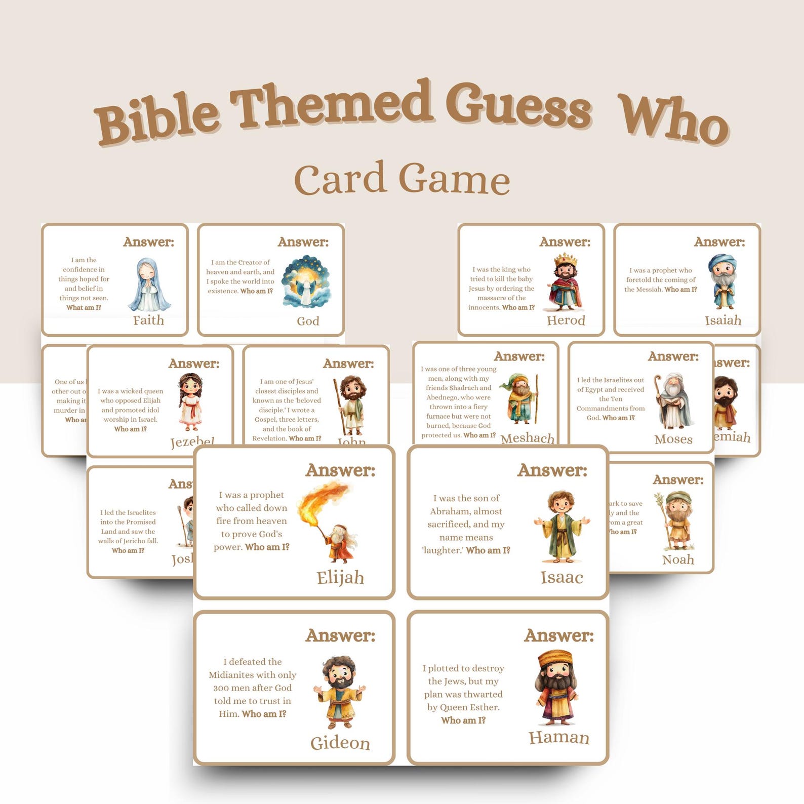 Bible Game, Bible Guess Who, Christian Faith, Bible Game for Kids ...