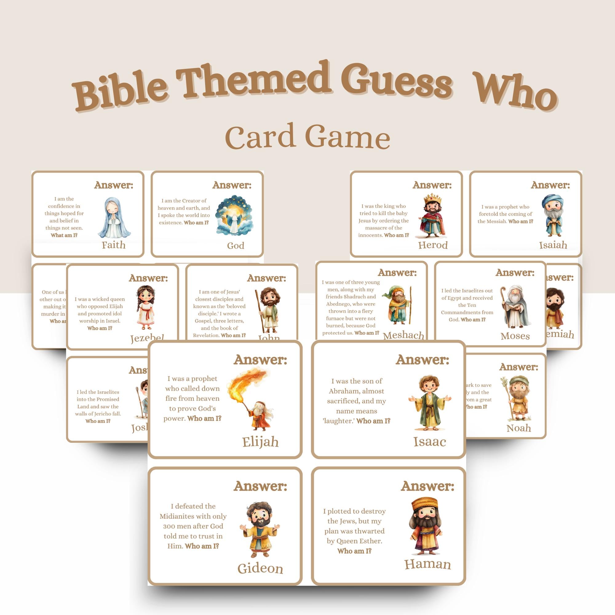 Bible Game, Bible Guess Who, Christian Faith, Bible Game for Kids ...