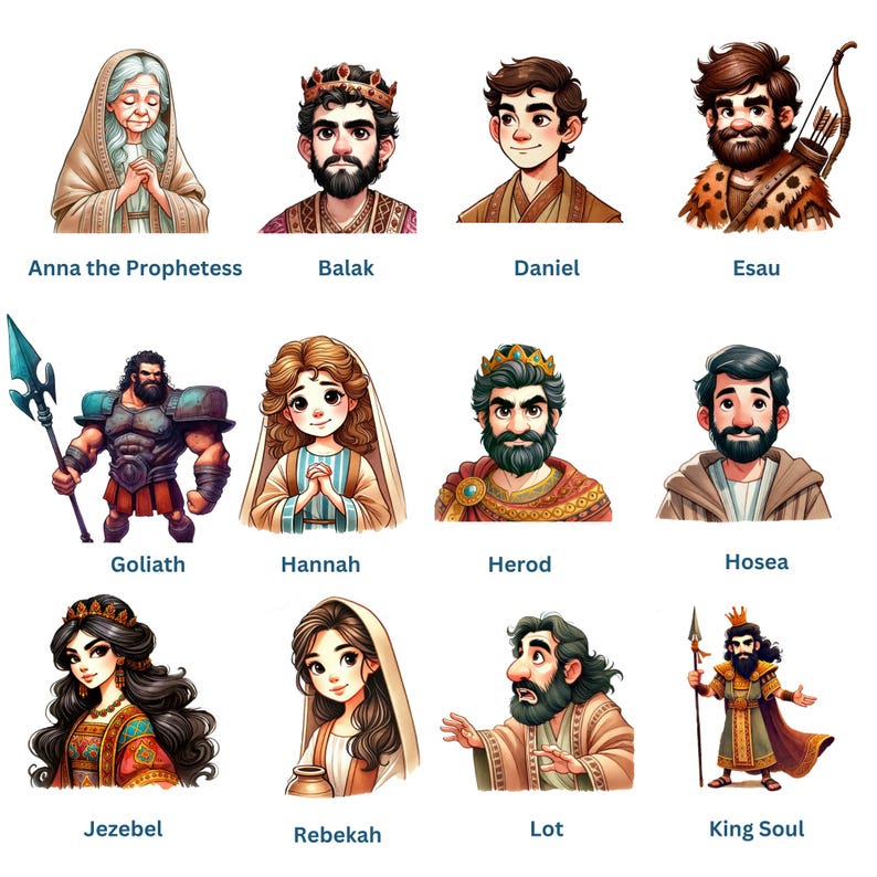 Biblical Characters, Clipart, Watercolor, Biblical People, Religious ...