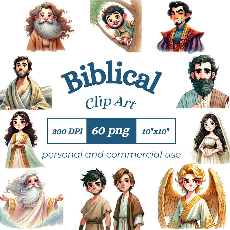 Biblical Characters, Clipart, Watercolor, Biblical People, Religious ...