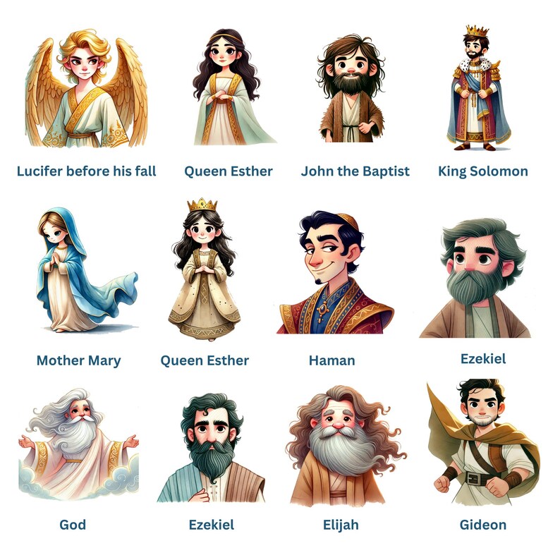 Biblical Characters, Clipart, Watercolor, Biblical People, Religious ...