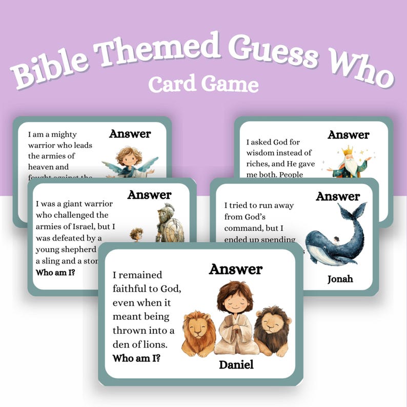 Bible Game, Bible Guess Who, Christian Faith, Bible Game for Kids ...