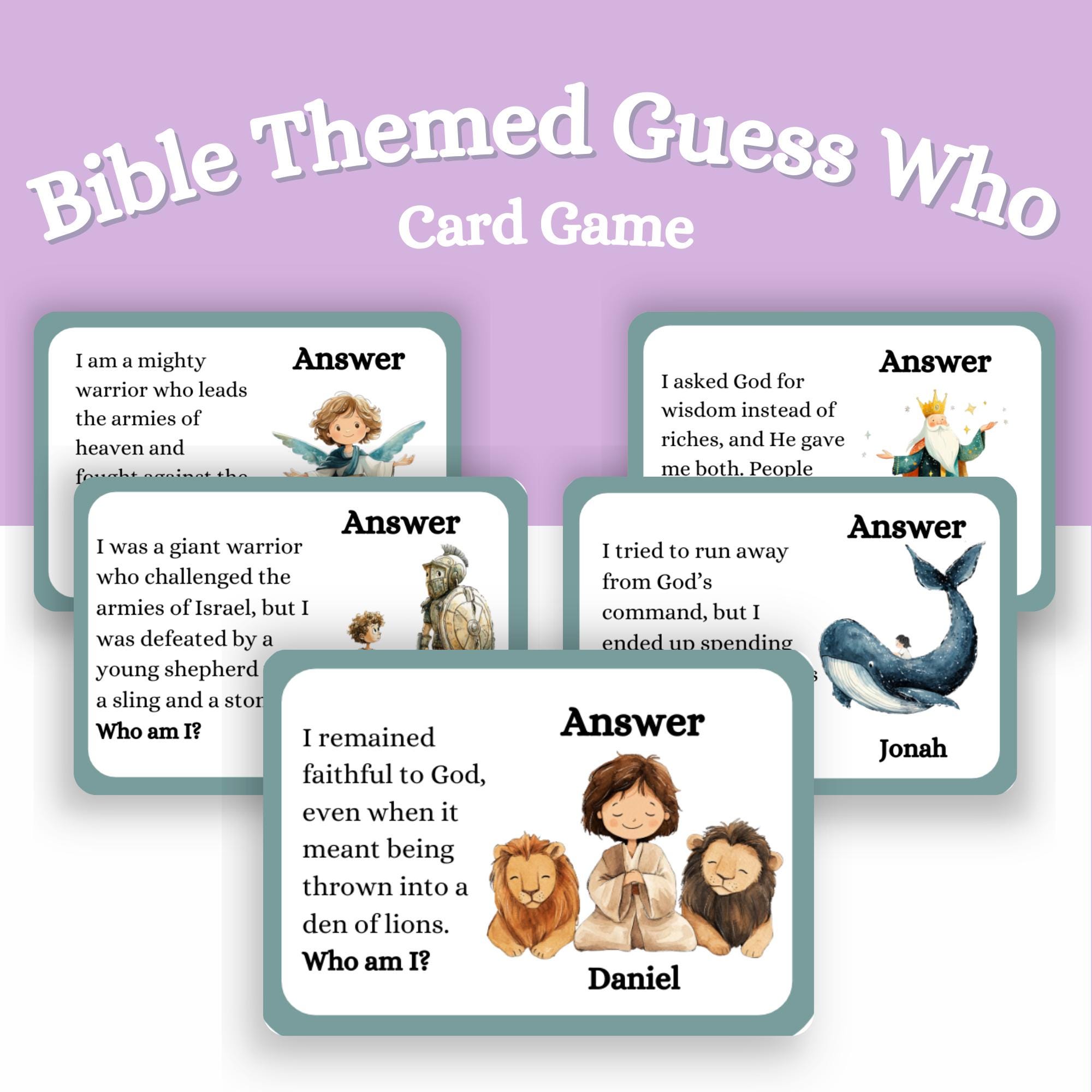 Bible Game, Bible Guess Who, Christian Faith, Bible Game for Kids ...