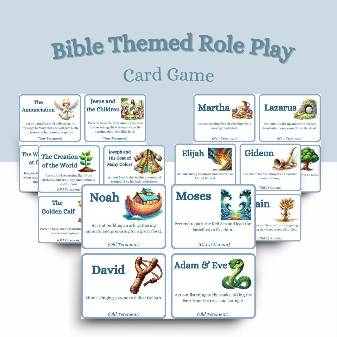 Bible Role Play Card Game - Fun Christian Activity for Kids & Families ...