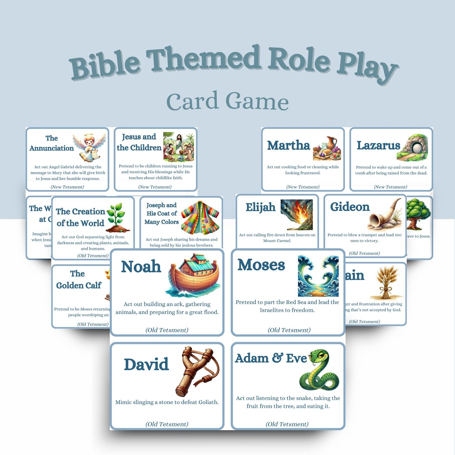 Bible Role Play Card Game - Fun Christian Activity for Kids & Families ...