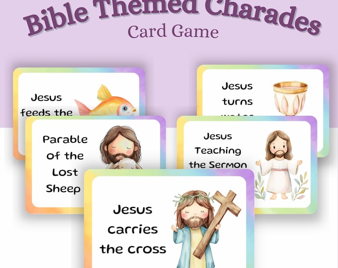 Bible Charades Cards Old Testament Game for Kids, Adults, Sunday School ...