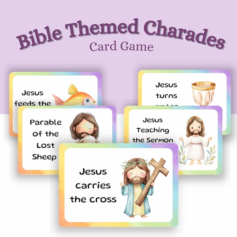 Bible Game, Bible Charades Card Game, Christian Faith, Christian Game ...