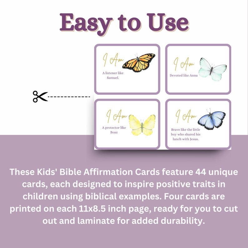 Bible Affirmation Cards, Kids Religious Affirmation Cards, Christian ...