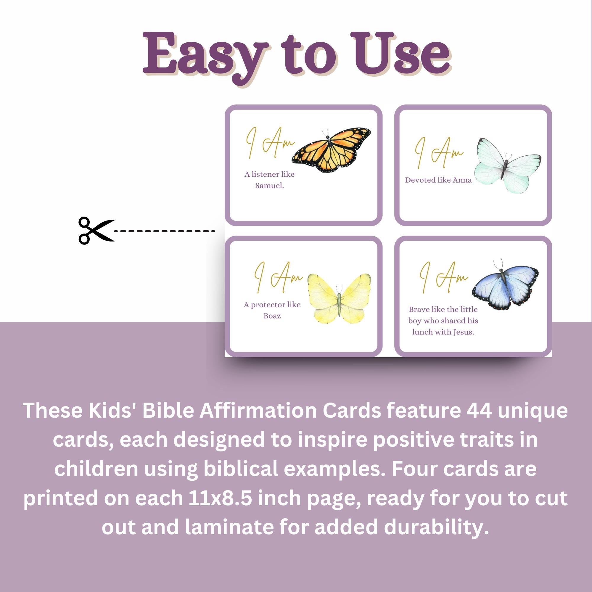 Bible Affirmation Cards, Kids Religious Affirmation Cards, Christian ...
