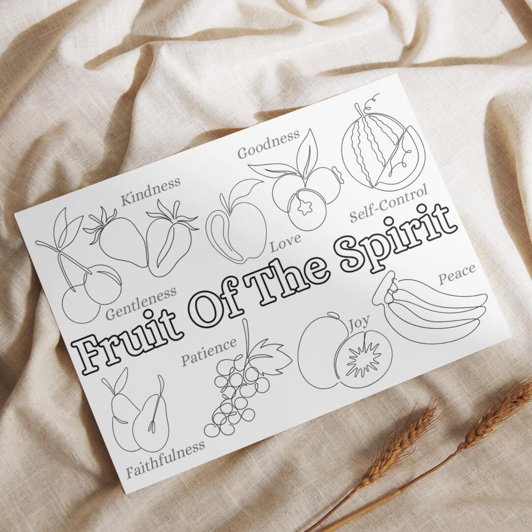 Fruit of the Spirit Coloring Postcard for Kids | Christian Printable ...