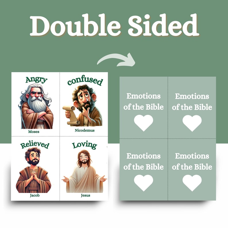 Emotions of the Bible Cards for Kids – Christian Emotional Learning ...