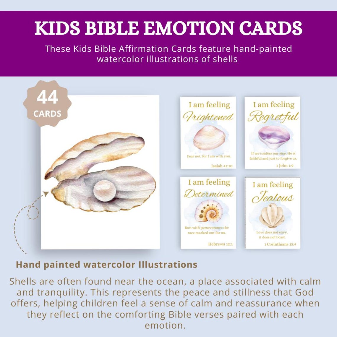 Bible Emotion Cards, Kids Religious Learning Cards, Kids Emotion Cards ...