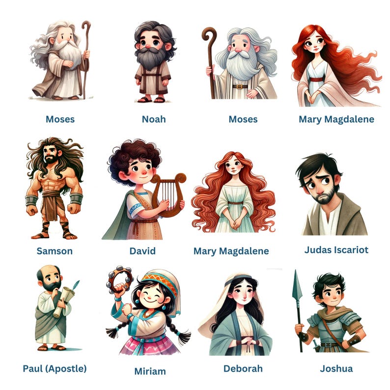 Biblical Characters, Clipart, Watercolor, Biblical People, Religious ...