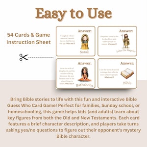 Bible Game, Bible Guess Who, Christian Faith, Bible Game for Kids ...