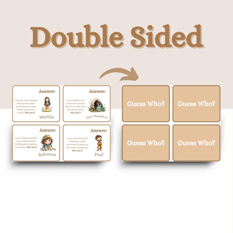 Bible Game, Bible Guess Who, Christian Faith, Bible Game for Kids ...