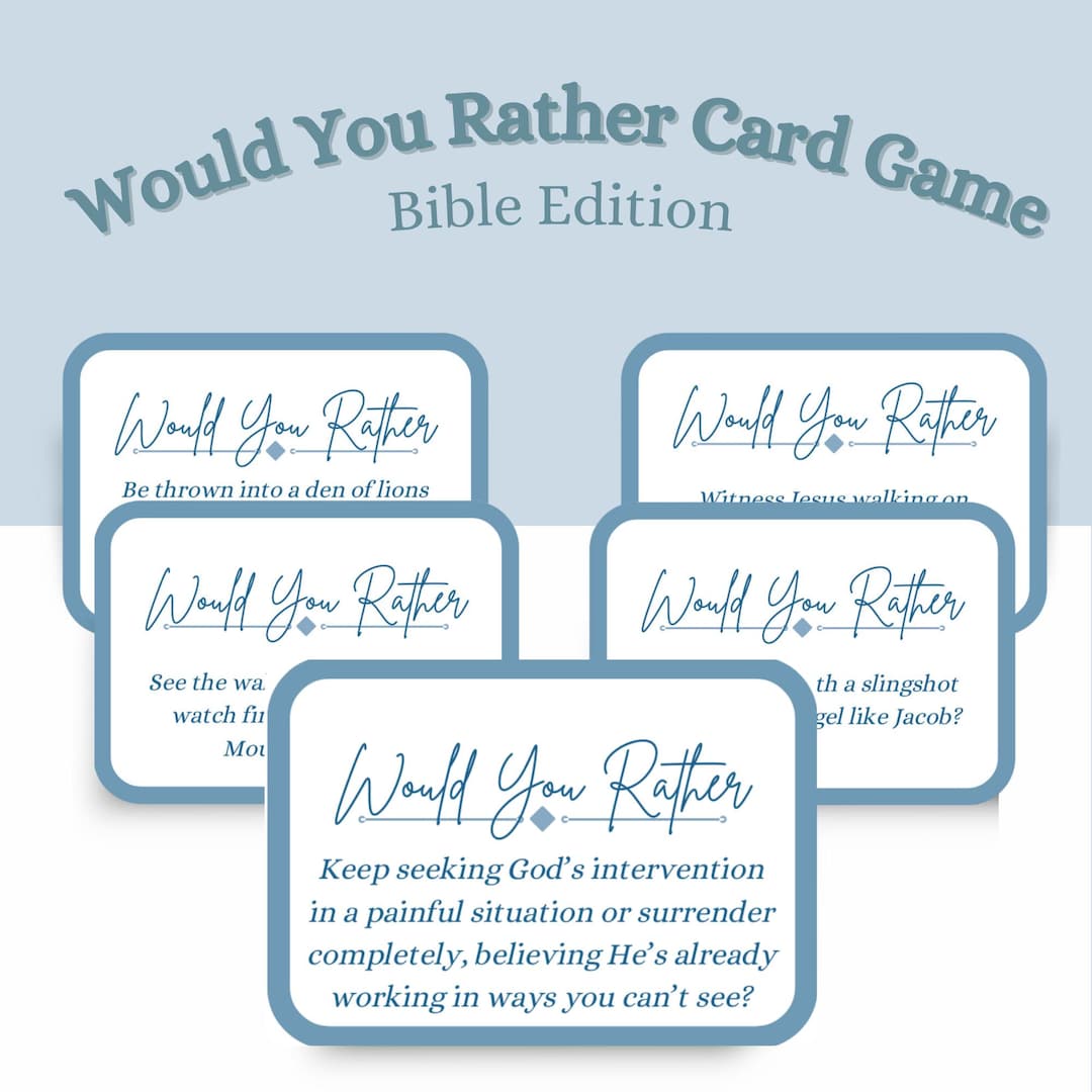Bible Would You Rather Card Game Printable | Christian Family Game for ...