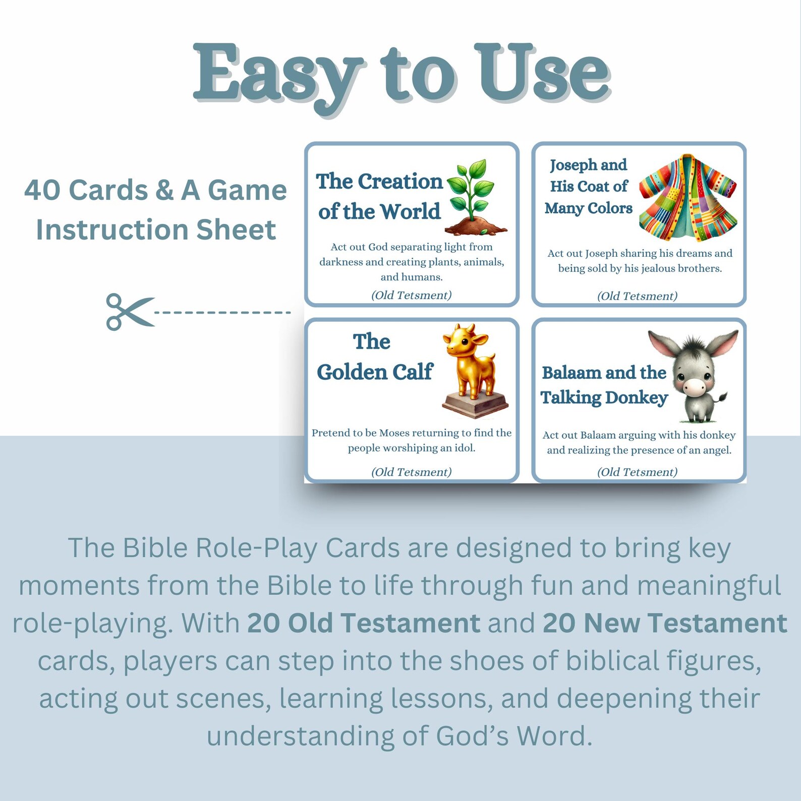 Bible Role Play Card Game - Fun Christian Activity for Kids & Families ...