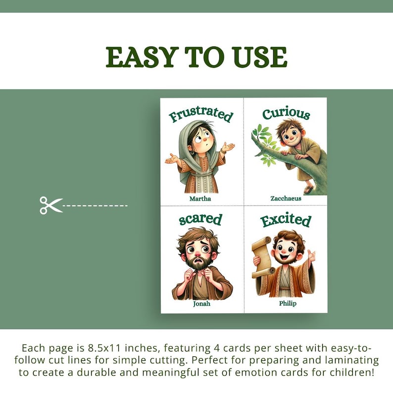 Emotions of the Bible Cards for Kids – Christian Emotional Learning ...