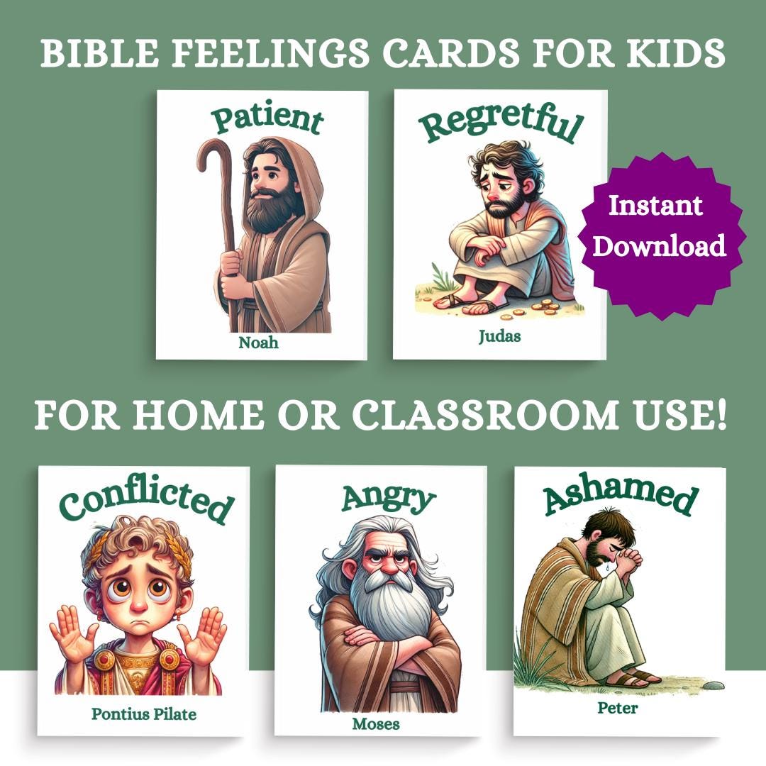 Emotions of the Bible Cards for Kids – Christian Emotional Learning ...