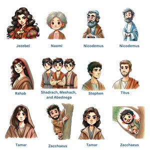Biblical Characters, Clipart, Watercolor, Biblical People, Religious ...