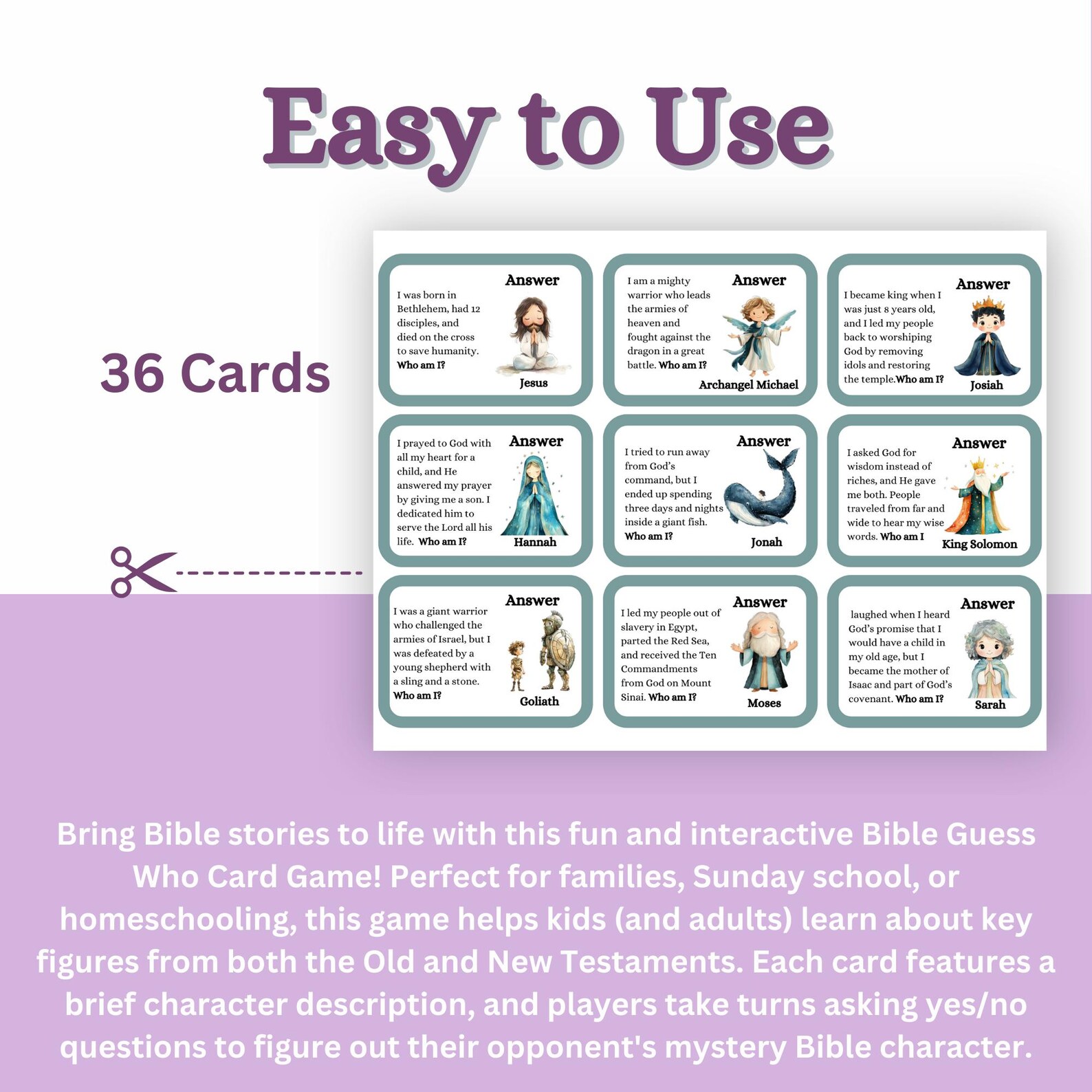 Bible Game, Bible Guess Who, Christian Faith, Bible Game for Kids ...