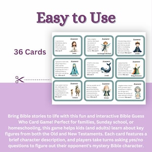 Bible Game, Bible Guess Who, Christian Faith, Bible Game for Kids ...