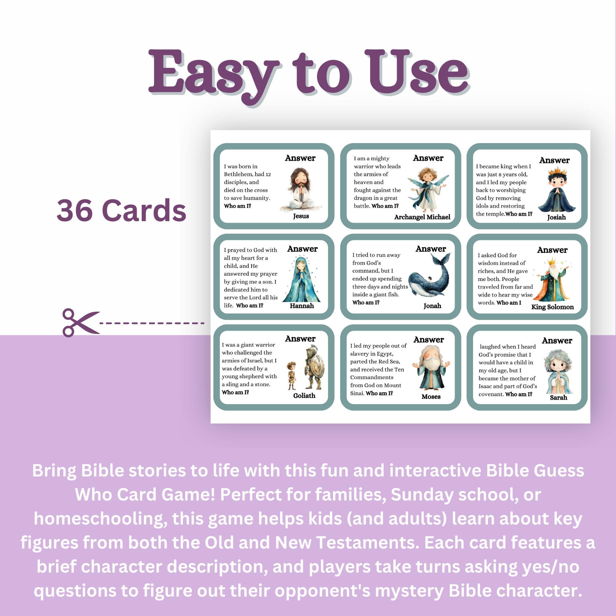 Bible Game, Bible Guess Who, Christian Faith, Bible Game for Kids ...