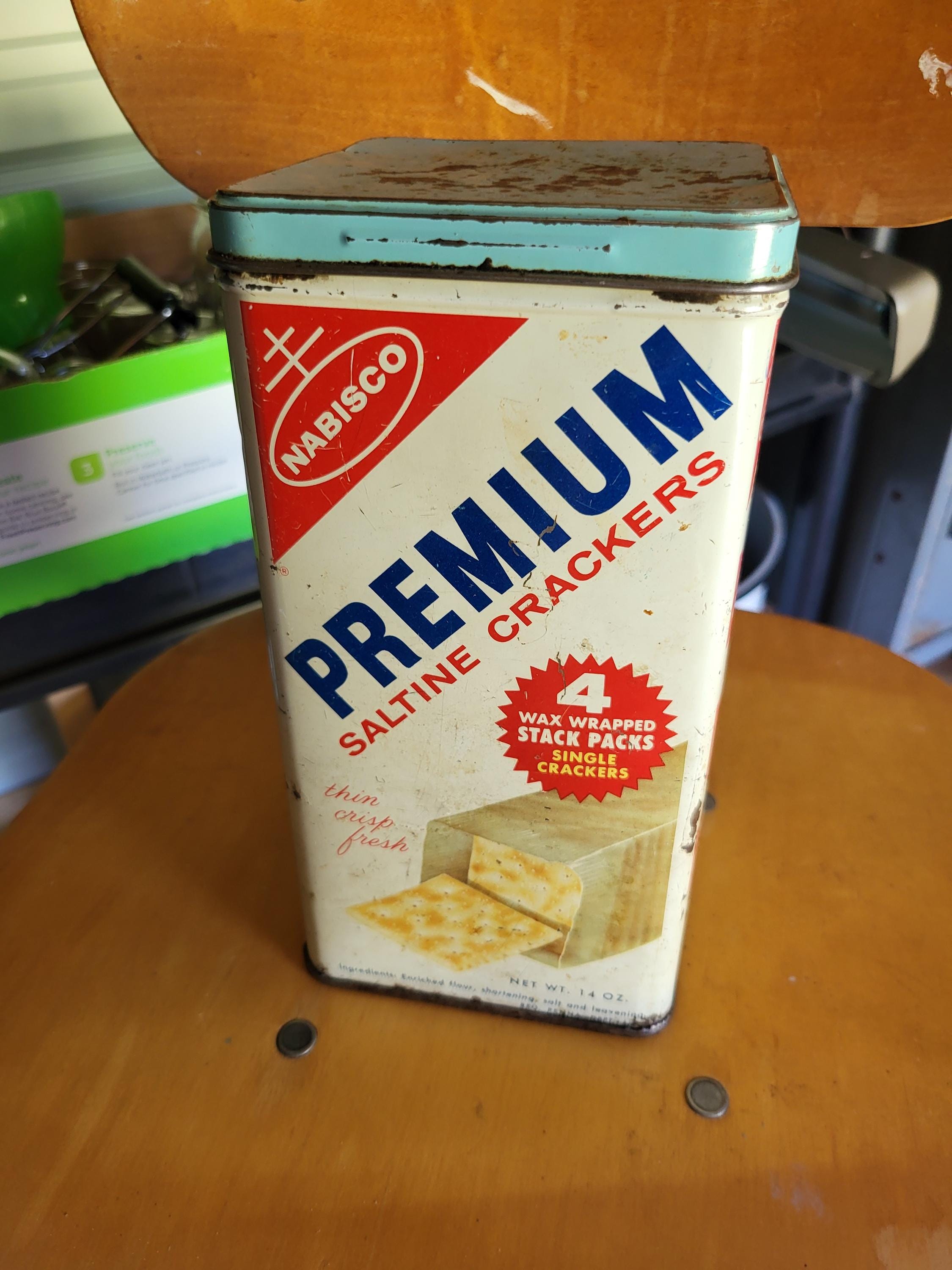 Vintage 1960's NABISCO Premium Saltine Crackers Tin Canister Box 14 ...