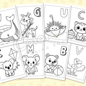 Alphabet Coloring Pages - Kids Educational Activity - Learning ABC and ...