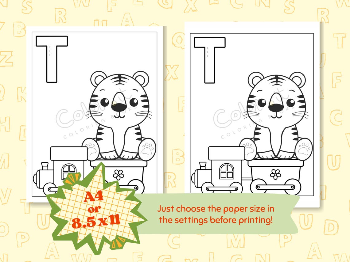 Alphabet Coloring Pages - Kids Educational Activity - Learning ABC and ...