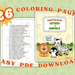 Alphabet Coloring Pages - Kids Educational Activity - Learning ABC and ...
