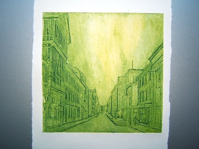 Town (original Hand Pulled Collagraph Artists Print) - Etsy