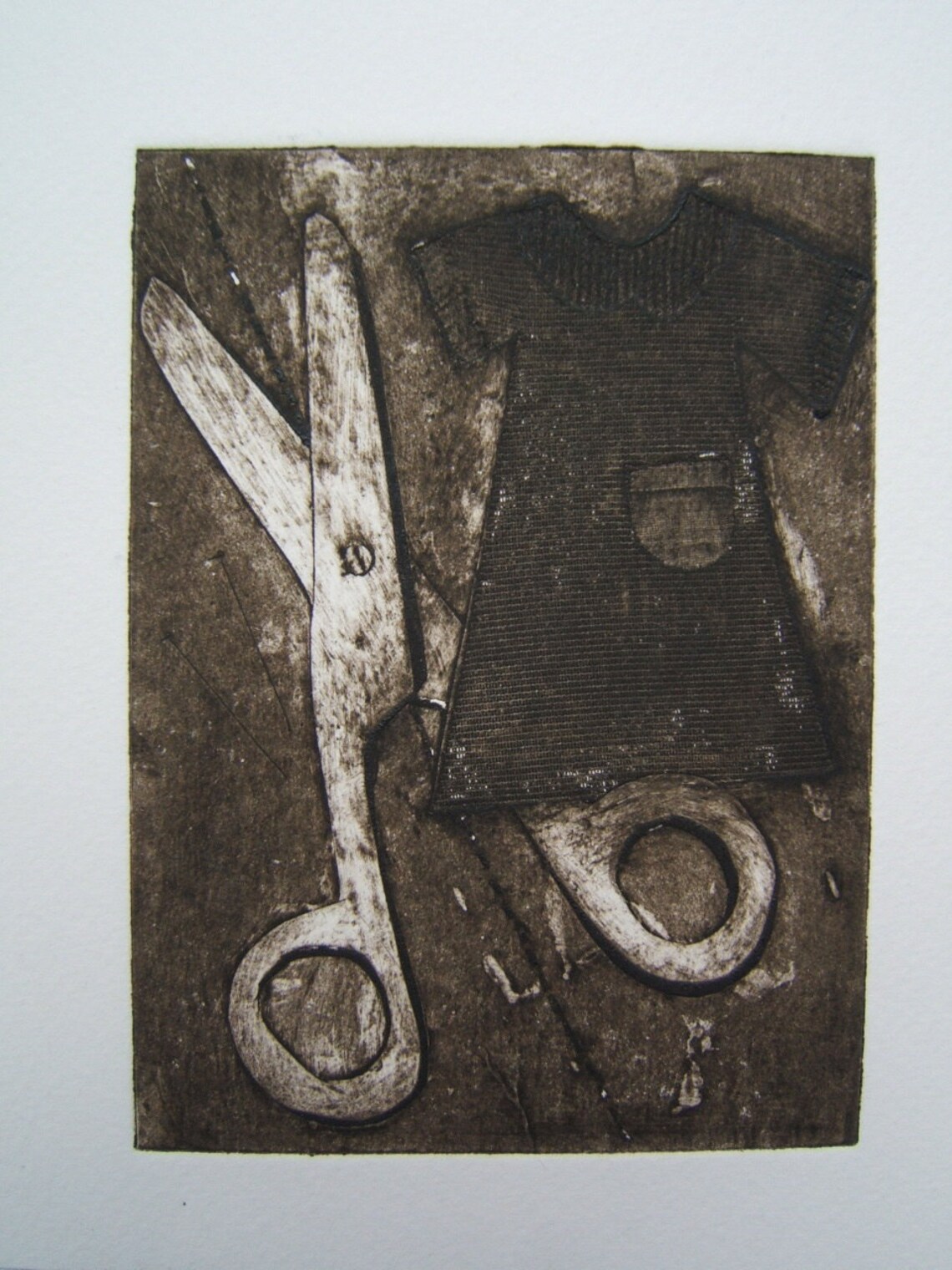 Scissors original Collagraph Hand Pulled Artist Print - Etsy