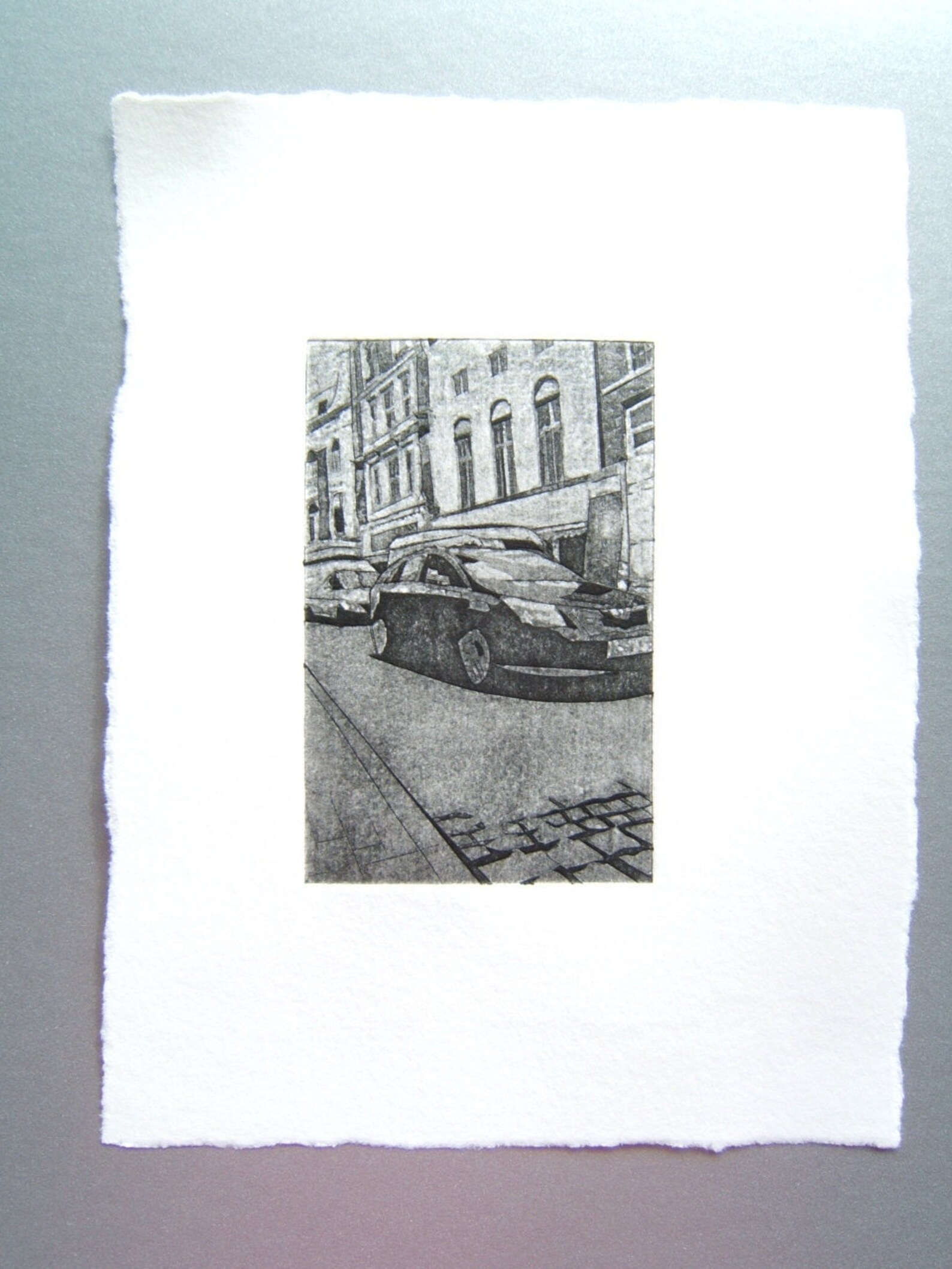 Car original Collagraph Hand Pulled Artist Mini Print - Etsy