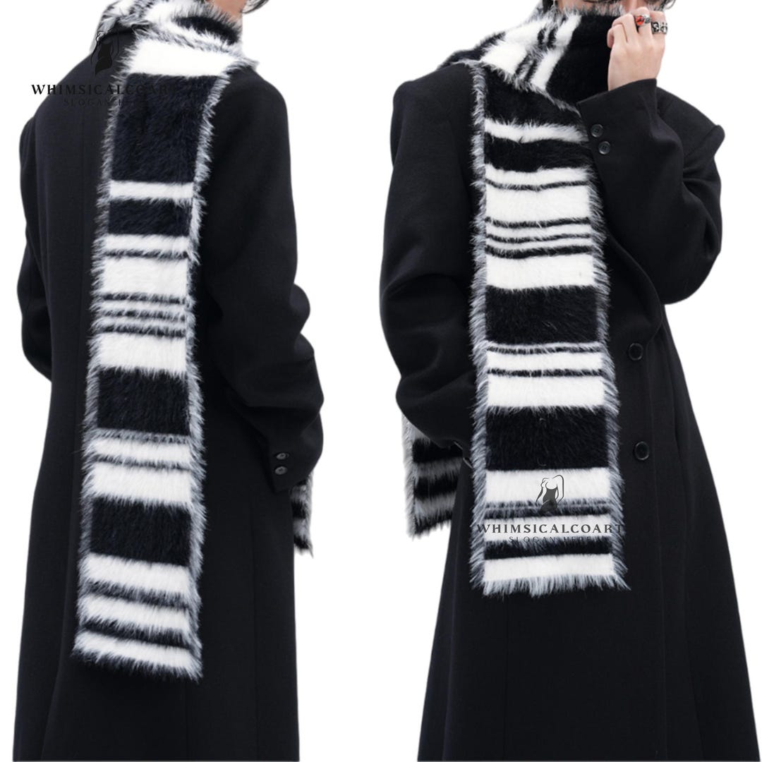 Black and White Piano Key Scarf,piano Scarf,piano Crochet Scarf,a ...
