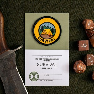 Survival Skill Patch | 2" Embroidered Iron-on Merit Badge for D&D RPG ...