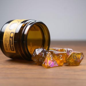 Feywild Honey Dice Set and Candle Bundle | 7 Polyhedral Dice | Dungeons ...