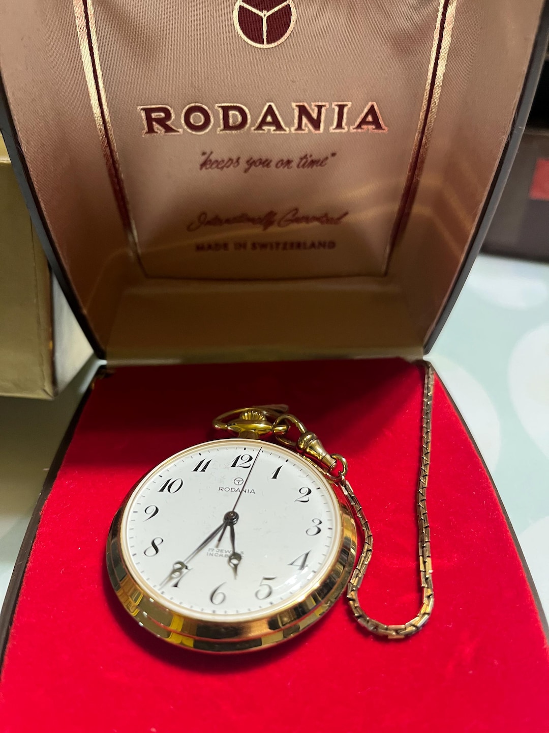 Rodania Pocket Watch 17 Jls New Old Stock in Box Keeps Good Time ...