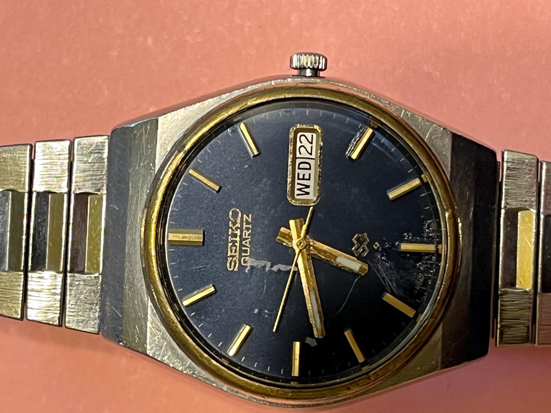 Seiko Gents Wrist Watch Blue Dial Day Date Case Number 7546-8059 ...