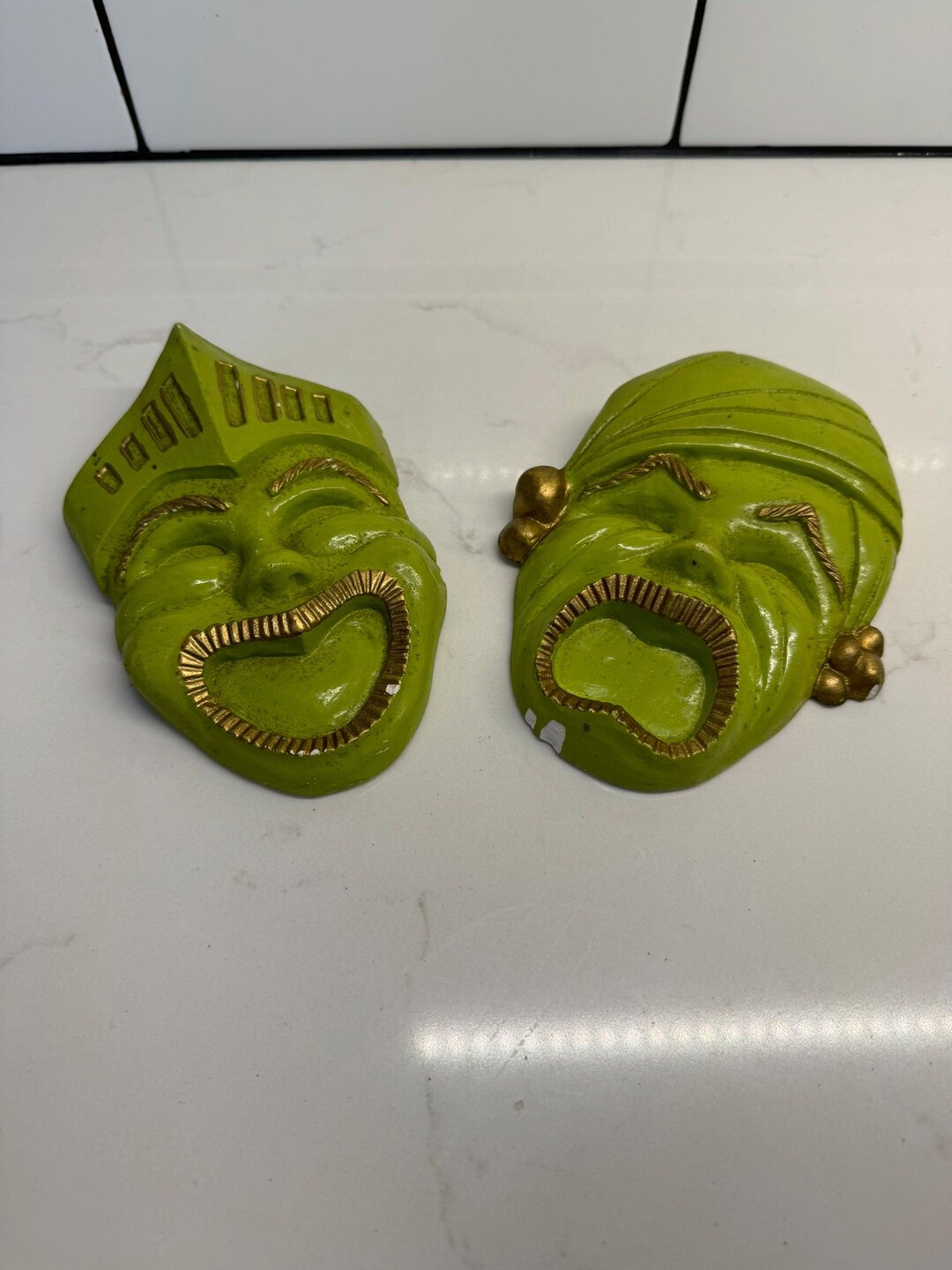 Ancient Greek Theater Drama Tragedy Ceramic Masks - Etsy