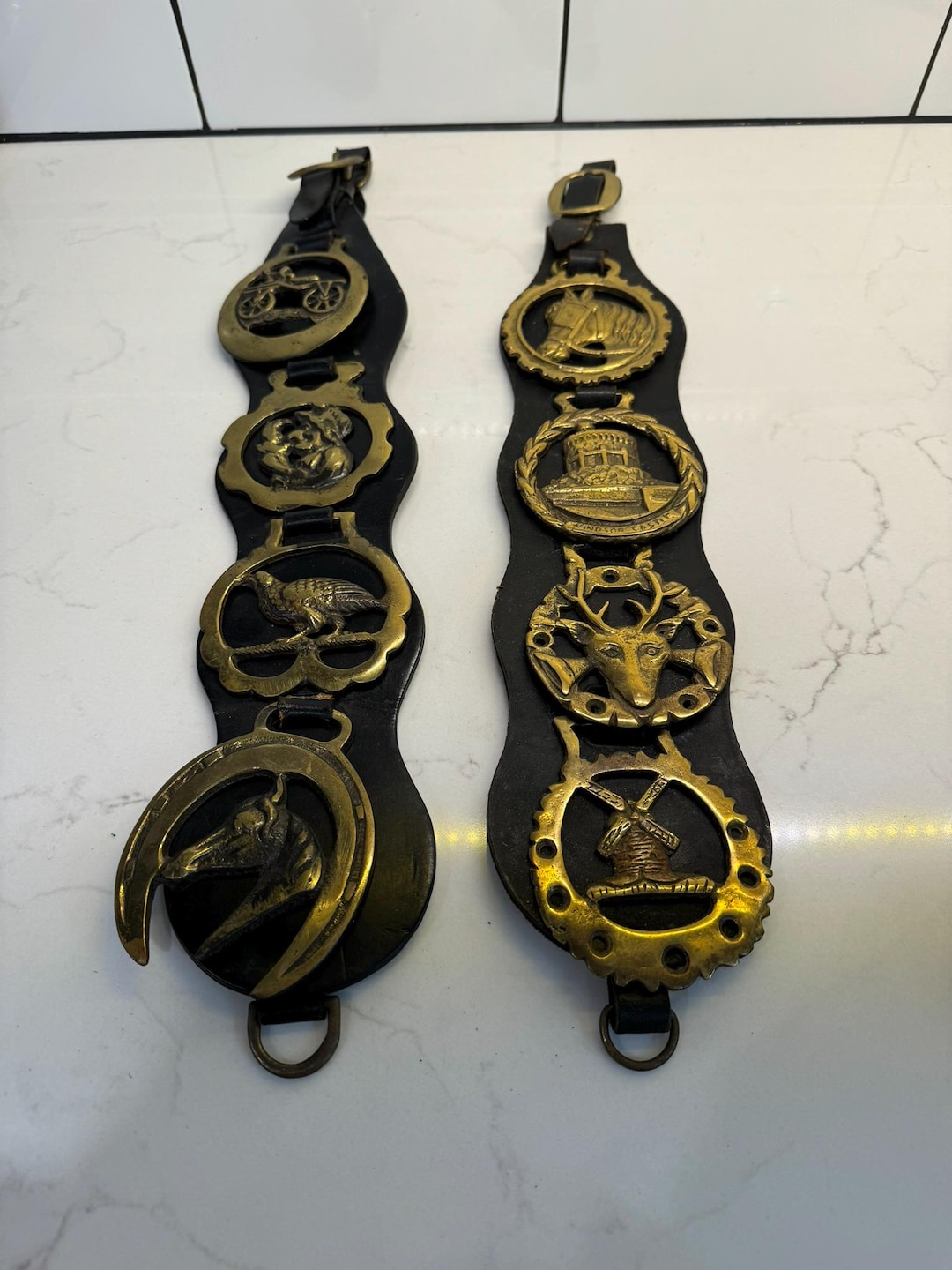 Vintage Brass Horse Medallions Badges - Etsy