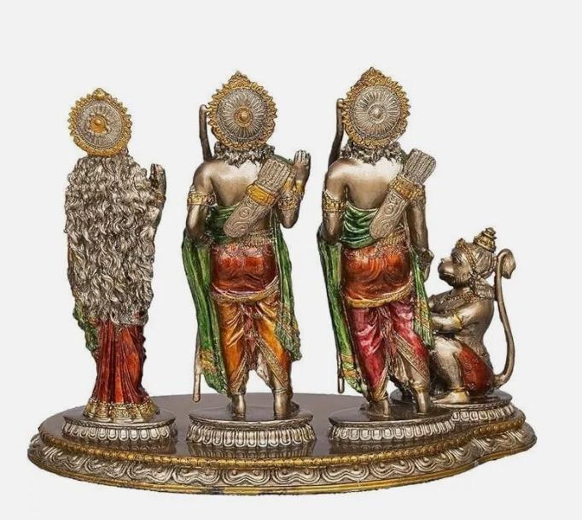 Hindu Sculpture Lord Ram Darbar Statue Ram Sita Laxman Hanuman Idol ...