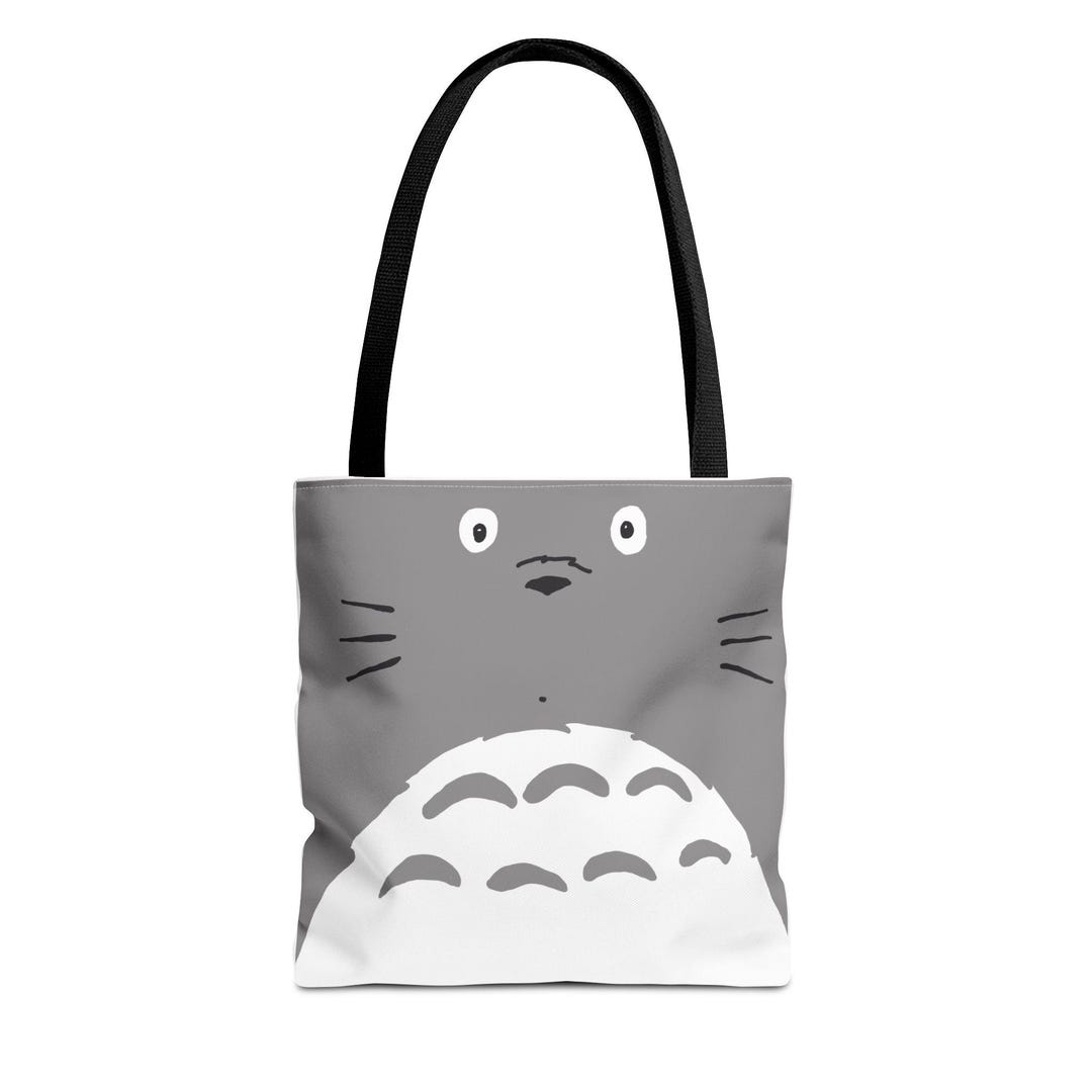 Totoro Tote Bag Cute Face Design, Totoro Lover Gift, Anime Shoulder Bag ...