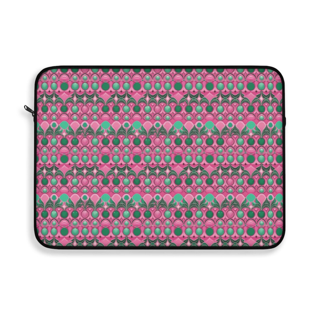 Boho Laptop Sleeve, AKA Inspired Pink and Green, Three Sizes Available ...