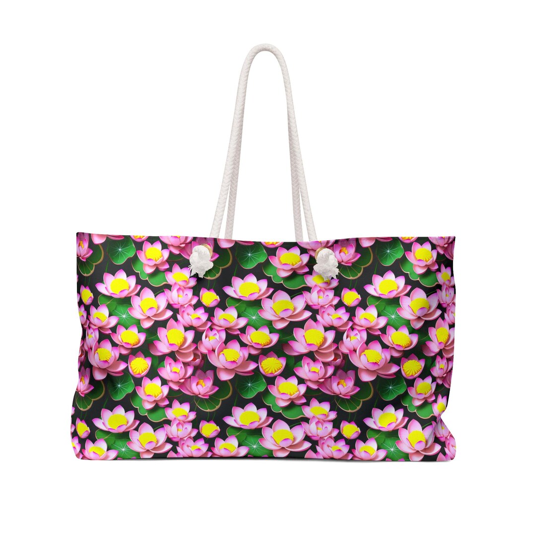 Lotus Flower Weekender Bag Travel Duffle Overnight Bag Gym Bag Luggage ...