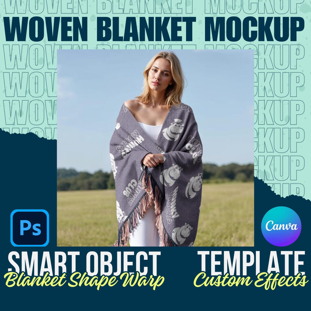 Woven Blanket Mockup | Lifestyle Mockup, Photoshop PSD Smart Object ...