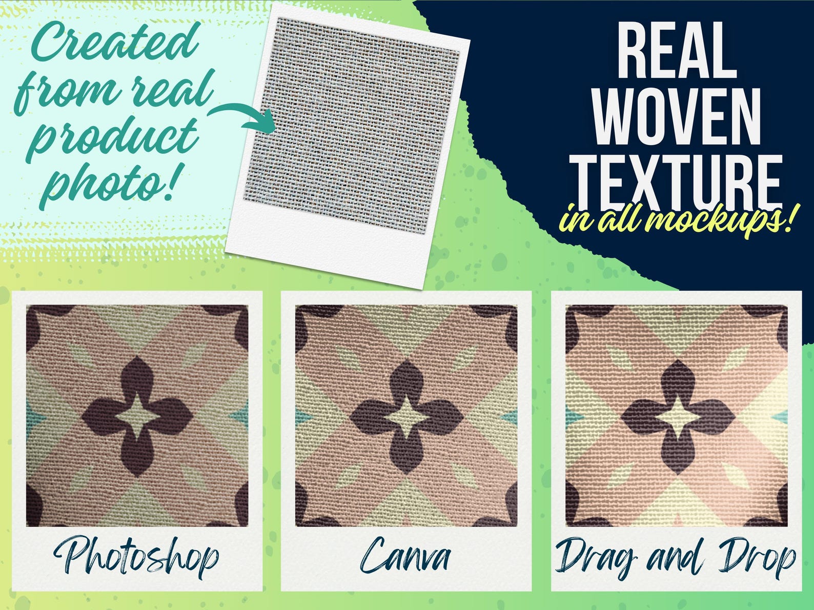 10 Woven Blanket Mockup Bundle - Photoshop, Canva, Procreate Drag ...