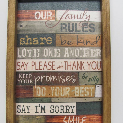 Christian Family Rules Sign Religious Family Wall Decor - Etsy