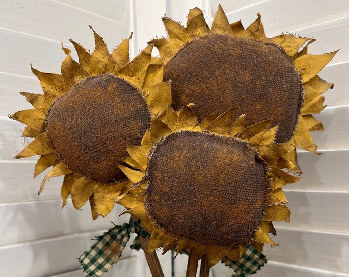 Primitive Fall Sunflower,fall Floral,flowers,fall Decor,decor,primitive ...