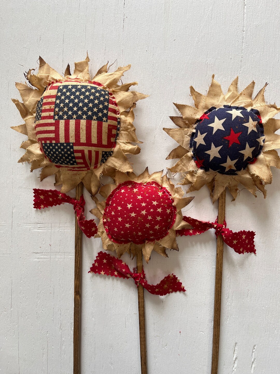 Primitive Americana Flower,americana Flowers,americana Decor,primitive ...